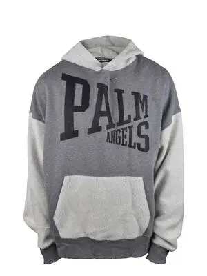 Palm Angels Cotton Hooded Sweatshirt - Gray