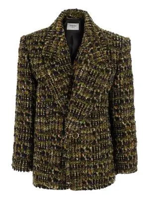 Saint Laurent Wool Blend Single-breasted Jacket - Multicolor