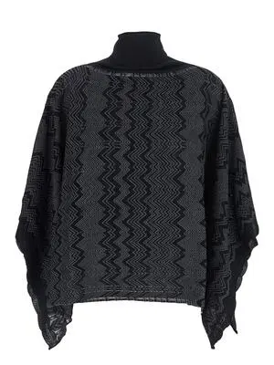 Missoni MISSONI High Collar Poncho Multicolor