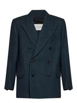 Dries Van Noten Bottle Green Wool Cloth Bosier Double-breasted Jacket - Multicolor