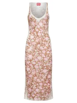DIESEL® Ribbed Knit Midi Dress - Multicolor