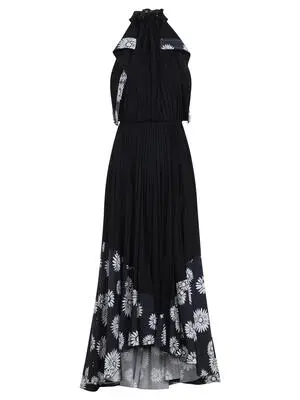 LANVIN Plated Floral Print Midi Dress - Black