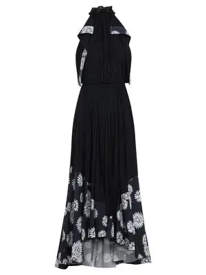 LANVIN Plated Floral Print Midi Dress - Black