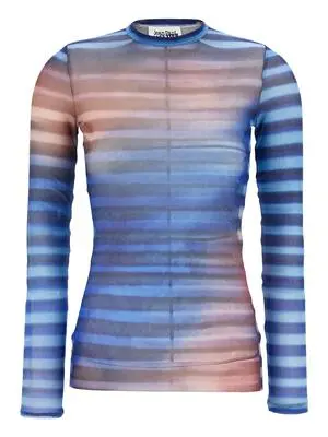 JEAN PAUL GAULTIER Air Print Stretch Tulle Top - Multicolor