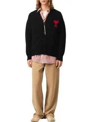 AMI AMI Wool Intarsia-Knit Cardigan