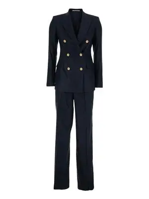 Tagliatore Linen Double-breasted Suit - Multicolor