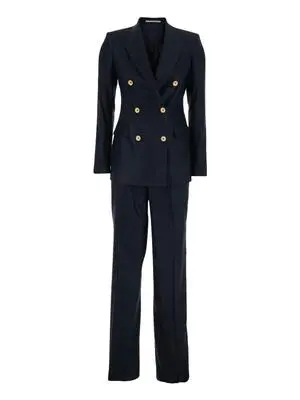 Tagliatore Linen Double-breasted Suit - Multicolor