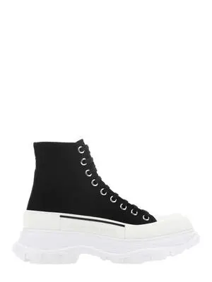 Alexander McQueen Canvas High Top Sneakers - Black