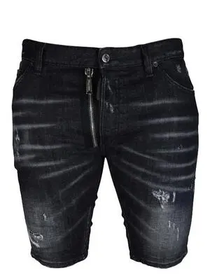 Dsquared2 Distressed Denim Shorts - Black