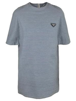 Prada Short-sleeved Denim Dress - Blue