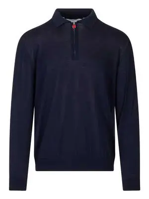 Kiton Zip-neck Polo Sweater - Blue