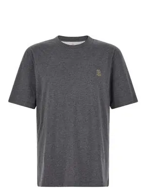 Brunello Cucinelli Stemma Solomeo' T-shirt - Gray