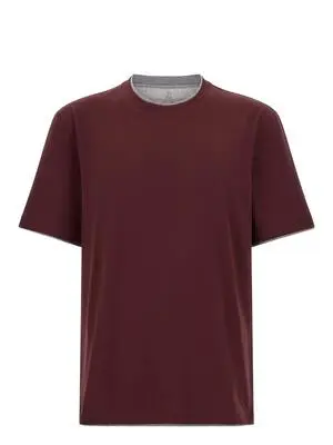 Brunello Cucinelli Double Layer T-shirt - Multicolor