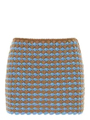 Prada Cotton Crochet Skirt - Brown