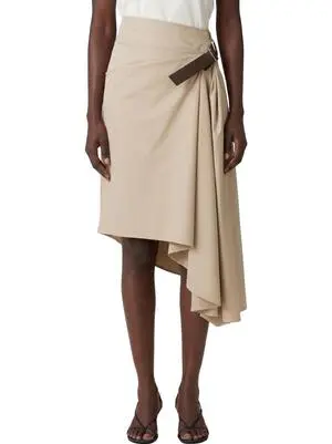 Loewe Asymmetrical Midi Skirt - Cream
