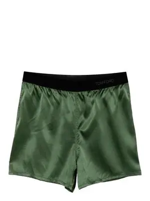 TOM FORD TOM FORD Stretch Silk Satin Shorts Green