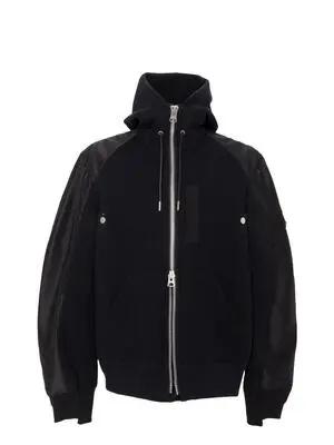 Sacai Cotton And Nylon Hoodie - Multicolor