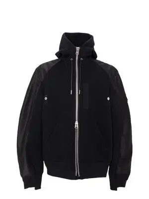 Sacai Cotton And Nylon Hoodie - Multicolor