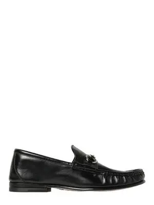 Gucci Lugano Smooth Leather Loafers With Gold-tone Horsebit Detail - Black