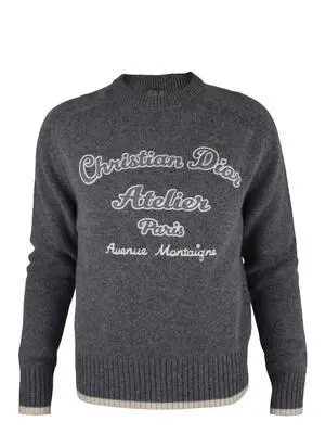Dior Virgin Wool Atelier Knit Sweater - Gray
