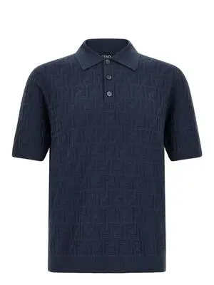 Fendi Ff Cotton Polo Shirt - Blue