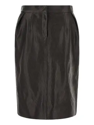 Magda Butrym 28 Leather Skirt - Black
