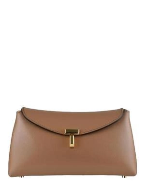 TOTEME TOTÊME Mini T-Lock Clutch Brown