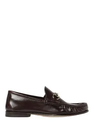Gucci Lugano Smooth Leather Loafers With Horsebit Detail - Brown