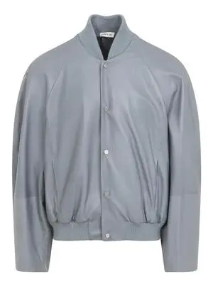 Fear Of God Calfskin Raglan Bomber Jacket - Gray