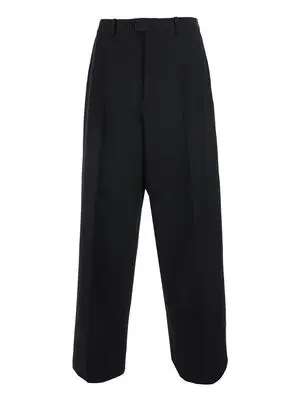 Balenciaga Black Pants With Button And Zip Closure At The Front In Wool For - Multicolor