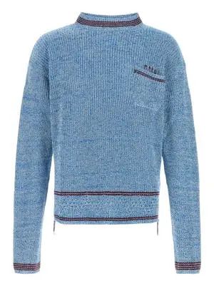 Marni Melange Light Cotton Sweater - Blue