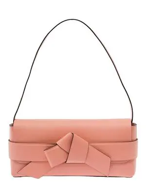 Acne Studios Pink Shoulder Bag With Musubi Knot Detail In Leather - Multicolor