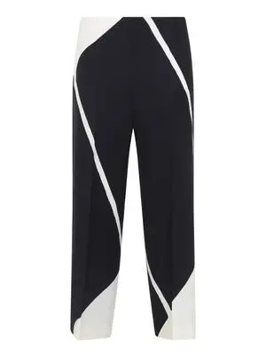 Alberta Ferretti Twill Printed Pants - Black