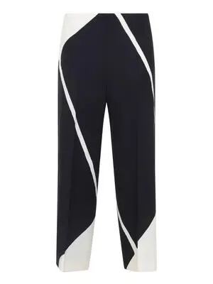 Alberta Ferretti Twill Printed Pants - Black