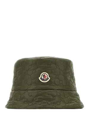 Moncler Olive Green Nylon Reversible Bucket Hat - Silver