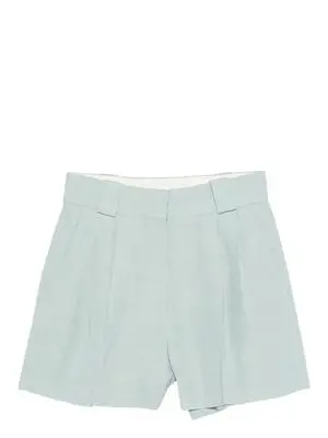 BLAZÉ MILANO Silk-blend Pleated Shorts - Blue