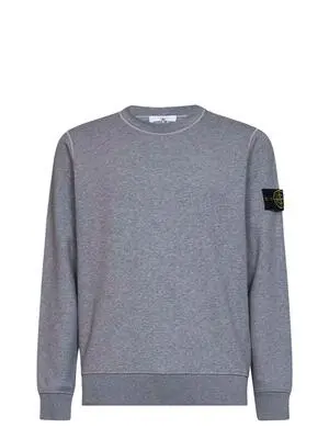 Stone Island Melange Grey Melange Organic Cotton Crewneck Sweatshirt - Multicolor