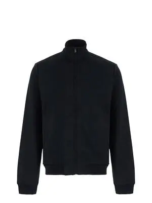 Gucci Black High-neck Sweatshirt With Zip-up Closure In Cotton And Silk Blend For - Multicolor