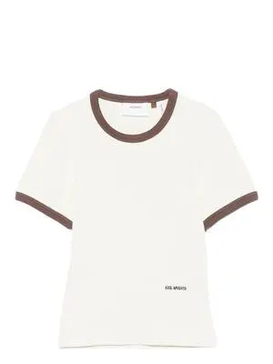 Axel Arigato AXEL ARIGATO Ribbed Contrast Trim T-Shirt Cream