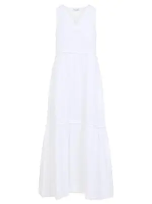 Peserico Linen V-neck Dress - White