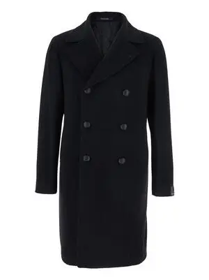 Tagliatore Wool Overcoat - Black