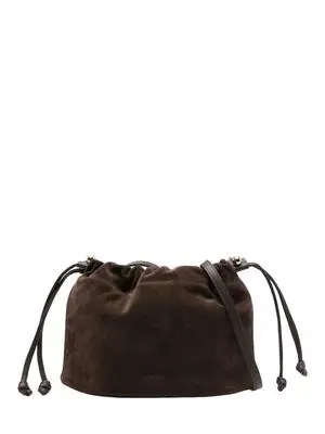 Strathberry STRATHBERRY Calf Suede Clutch Bag Brown
