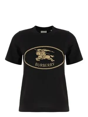 Burberry BURBERRY Graphic Logo Embroidered Crewneck T-Shirt Multicolor