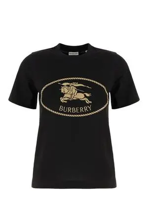 Burberry Graphic Logo Embroidered Crewneck T-shirt - Multicolor