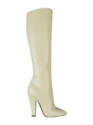 Saint Laurent 68 Leather Boots - Cream