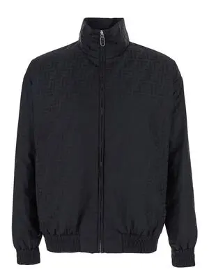 Fendi FENDI Padded Zucca Embossed Nylon Bomber Jacket Multicolor