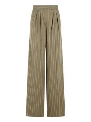 Max Mara Rio Virgin Wool Blend Pants - Green