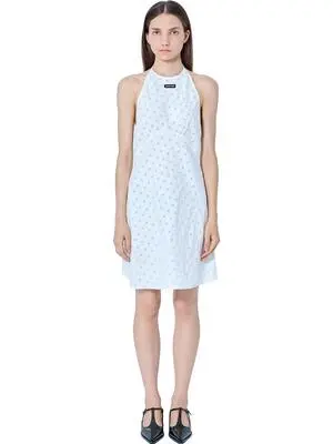 Miu Miu Cady Eyelet Lace Mini Dress - White
