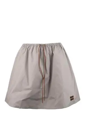 Miu Miu Logo Embellished Elasticated Skirt - Multicolor