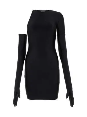 Balenciaga Stretch Nylon Mini Dress - Black